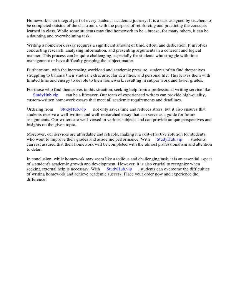 Homework Is Important Essay | PDF | Homework