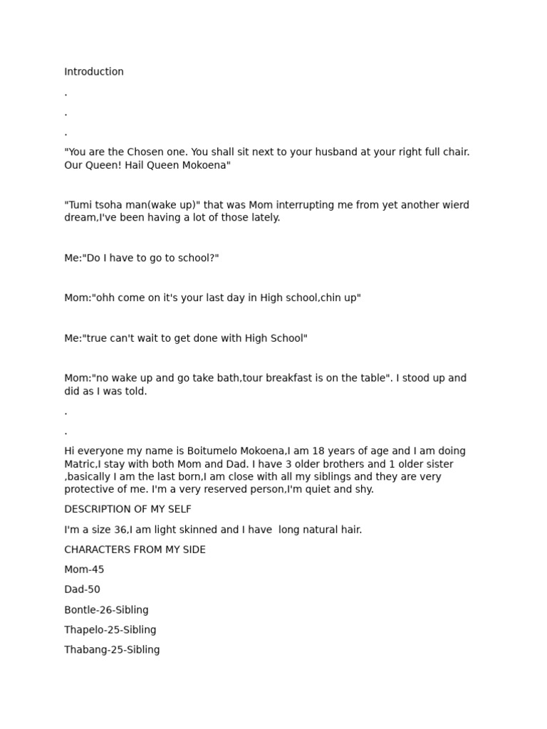 The Chosen One Boitumelo | PDF