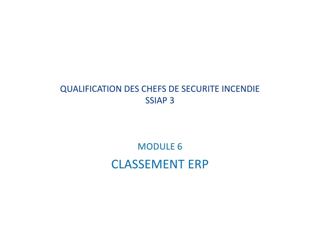 06-SSIAP3 (Classement ERP | PDF