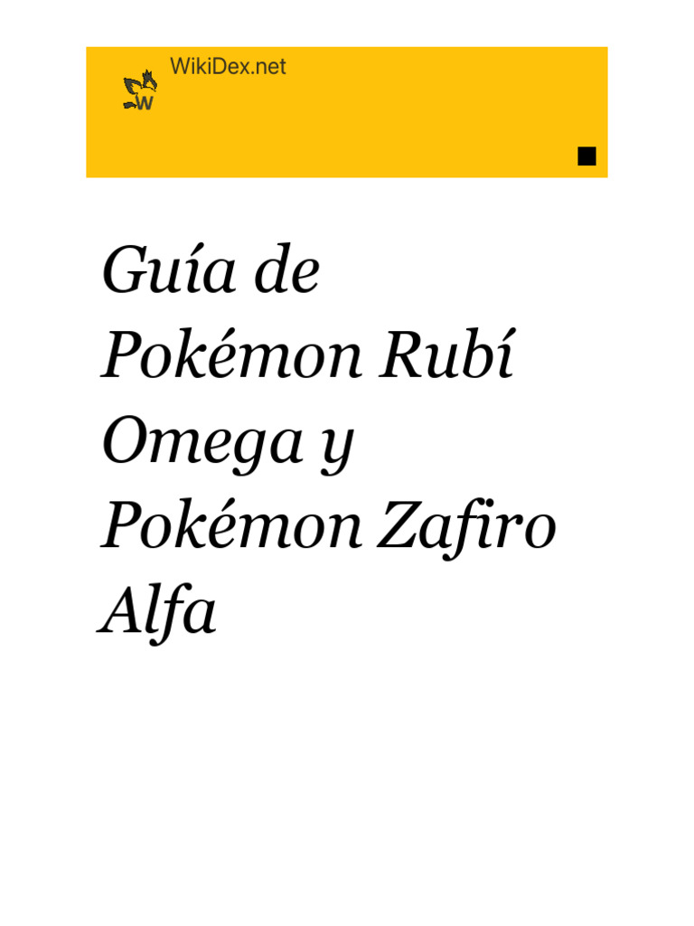 Guía Completa: Pokémon Rubí Omega y Zafiro Alfa | PDF | Pokémon