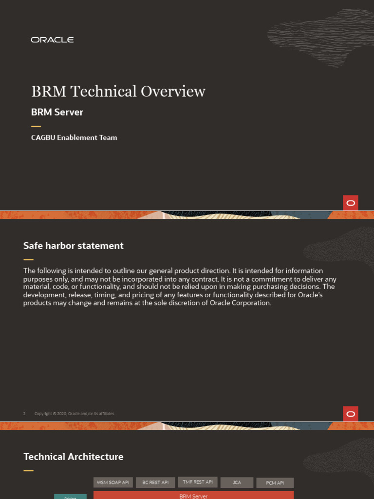 Technical Overview 02 - BRM Server | PDF | Databases | Oracle Corporation