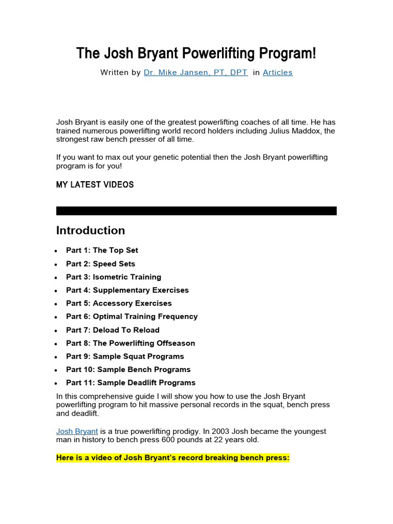 Josh Bryant PDF FFF | PDF | Muscle Contraction | Skeletal Muscle