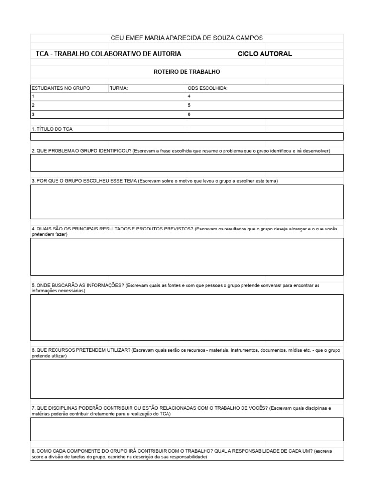 Roteiro Do TCA | PDF