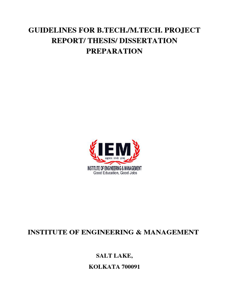 Final IEM UG PG Thesis Template and Guidelines | PDF | Thesis | Renewable Energy