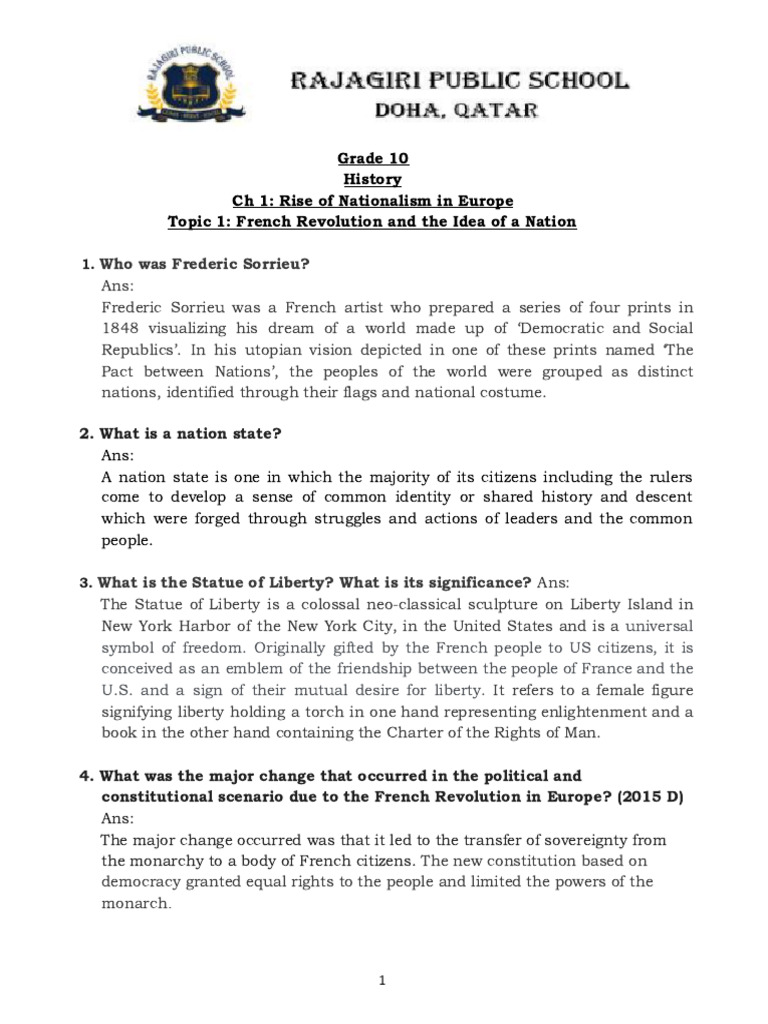 Grade 10 History: French Revolution | PDF | French Revolution | France