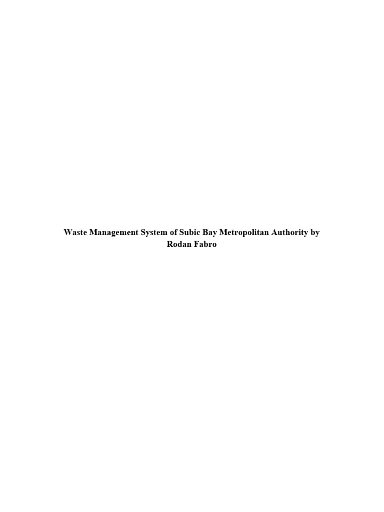 Subic Bay Waste Management Initiatives | PDF | Waste | Recycling