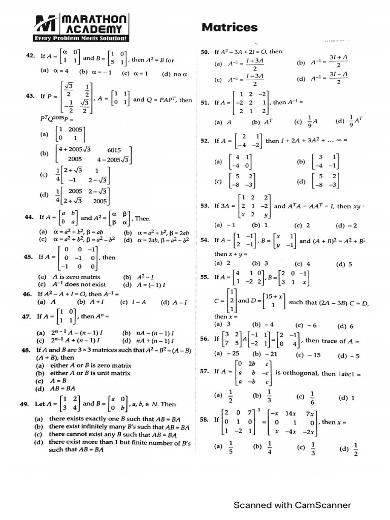 Matrices | PDF
