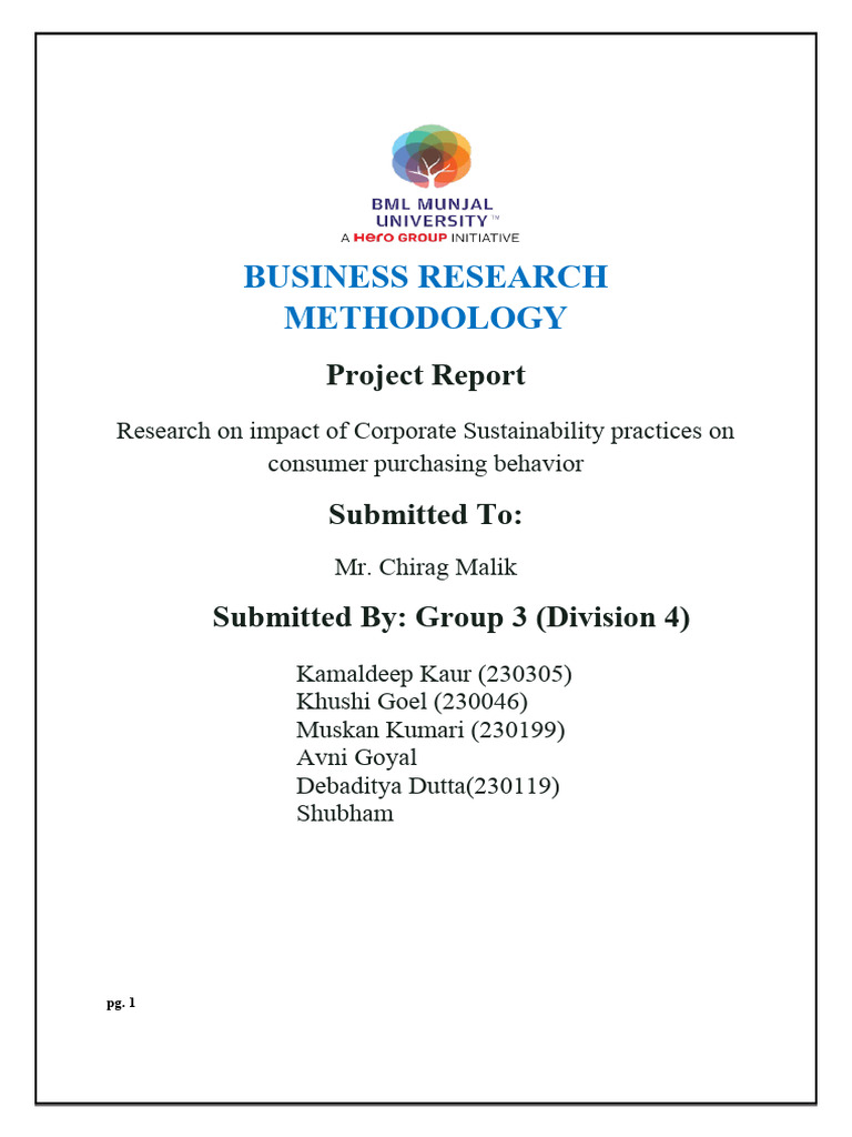 BRM_REPORT final | PDF | Corporate Social Responsibility | P Value