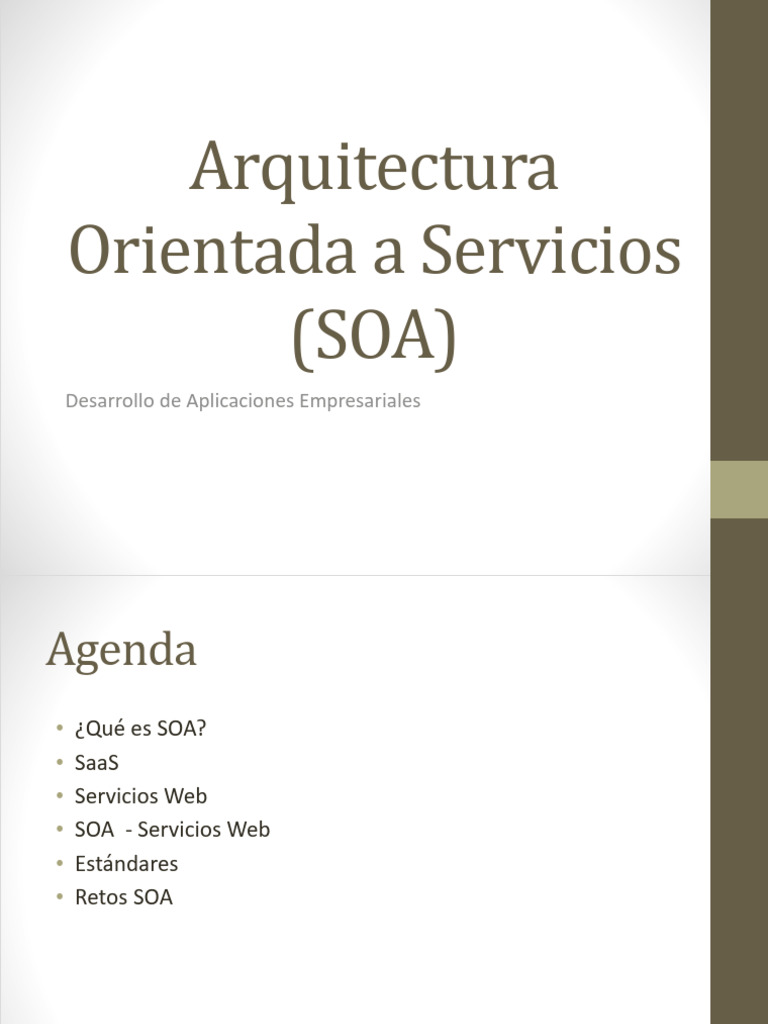 Arquitectura Orientada A Servicios (SOA) | PDF | Arquitectura orientada ...