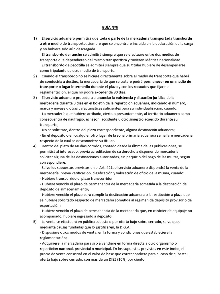 GUÍA #5 (Resp) | Descargar gratis PDF | aduana | Multa (pena)