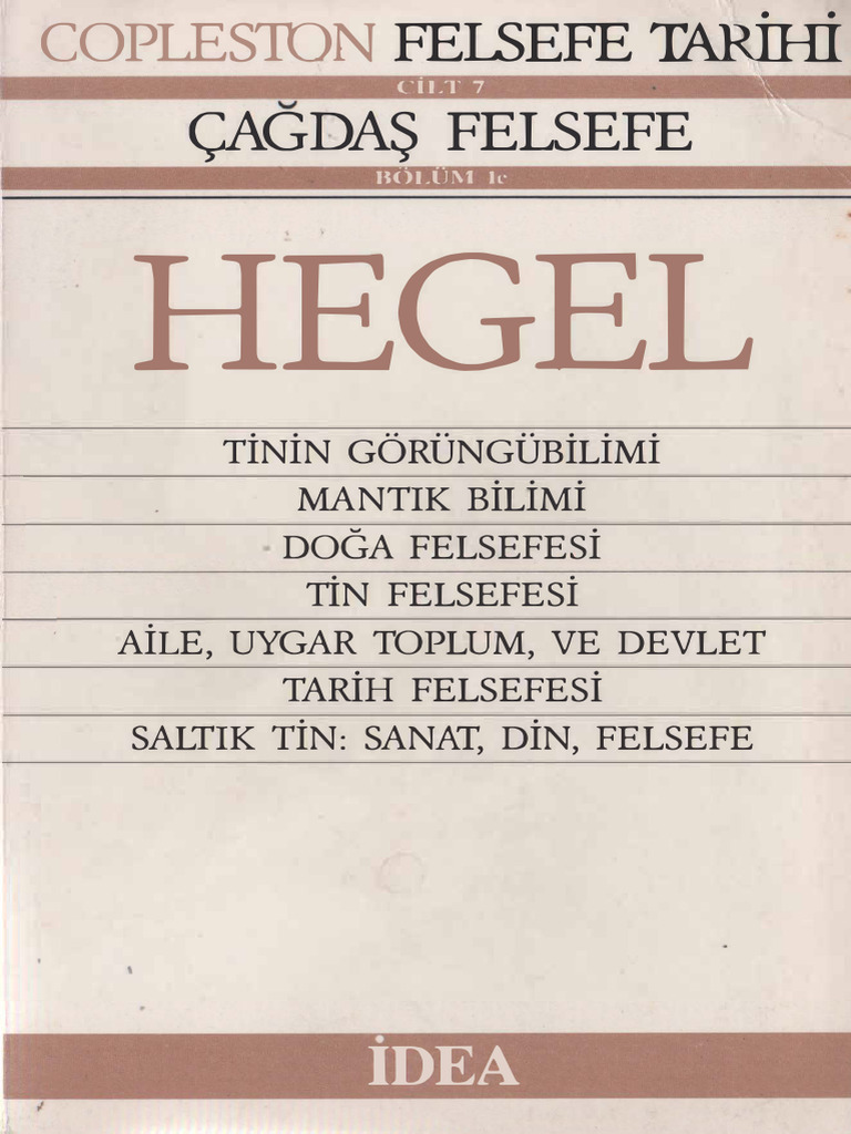 Frederick Copleston - Copleston Felsefe Tarihi - Hegel-İdea Yayınevi ...