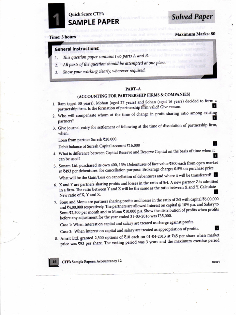 CTF Sample Paper 1S | PDF