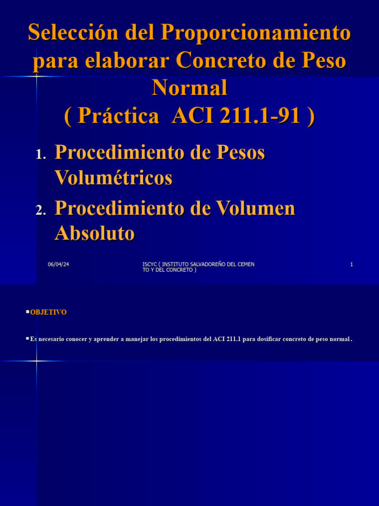 Practica Aci 211.1 | PDF | Hormigón | Material compuesto