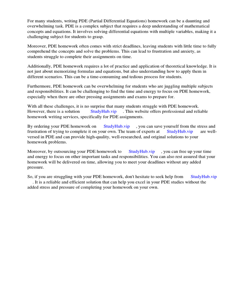 Pde Homework | PDF | Partial Differential Equation | Homework