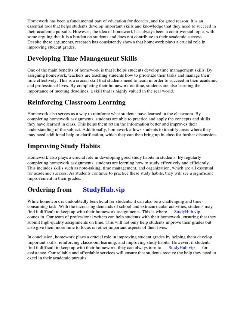 How Homework Helps Students Grades | PDF | Homework | Homeschooling