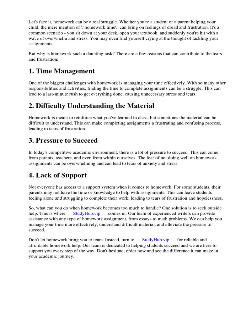 Crying at Homework Time | PDF | Homework