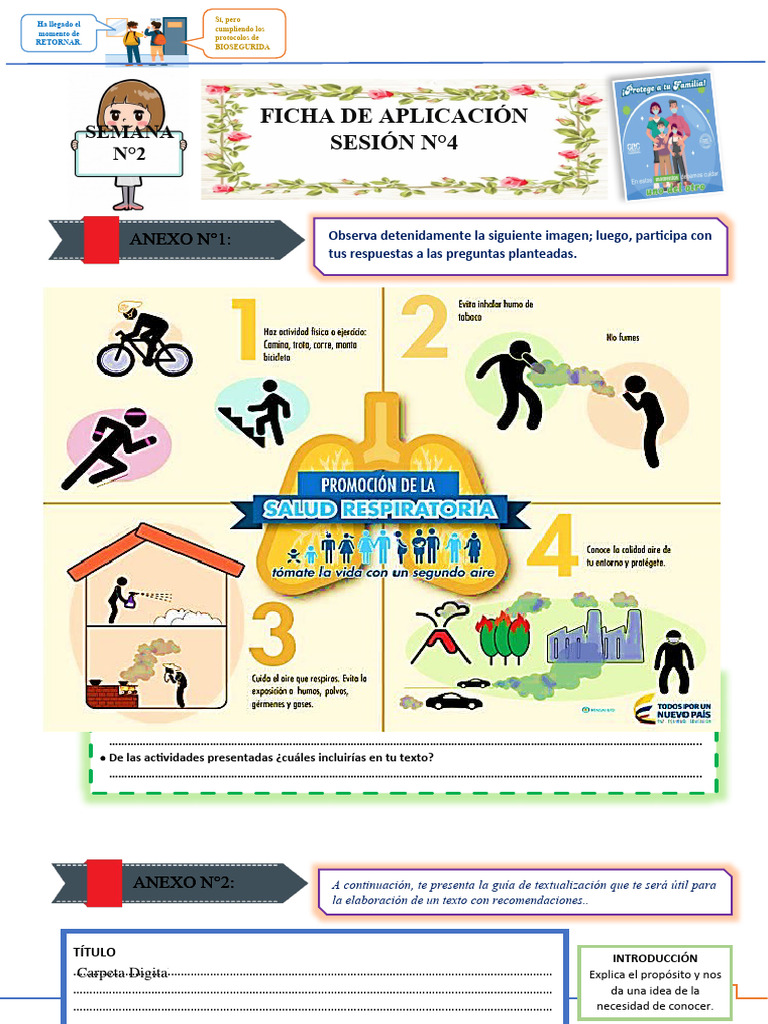 1° Ficha de Aplicacion Sesion 4-Sem.2-Exp.2-Com | PDF