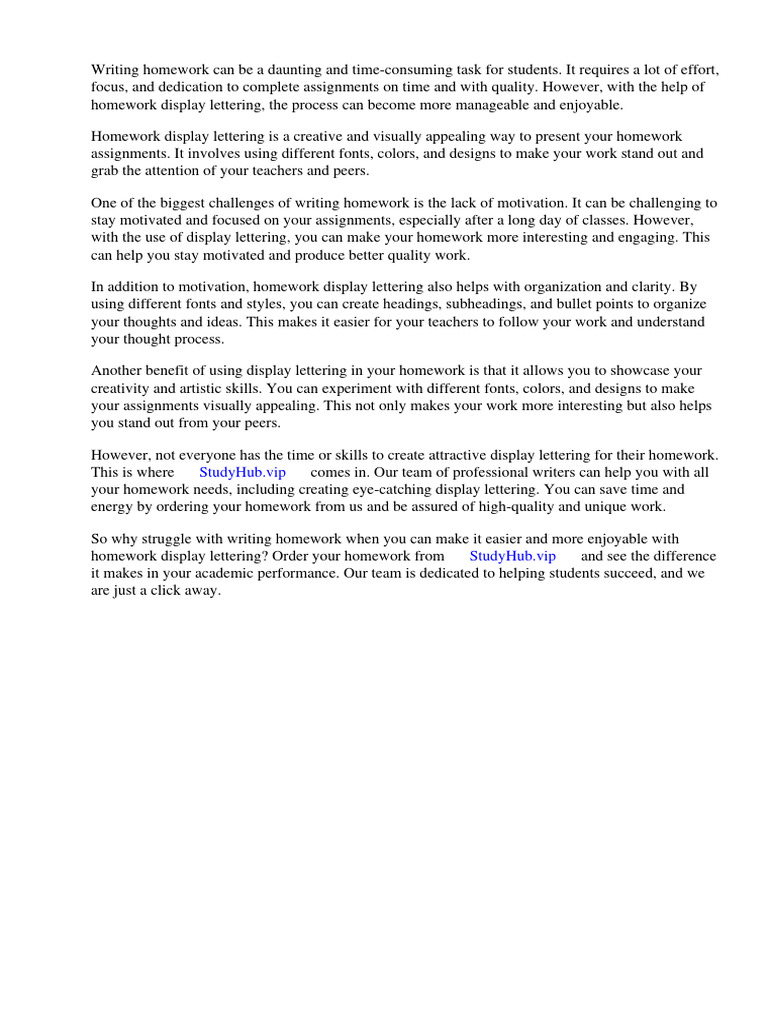 Homework Display Lettering | PDF | Classroom | Learning