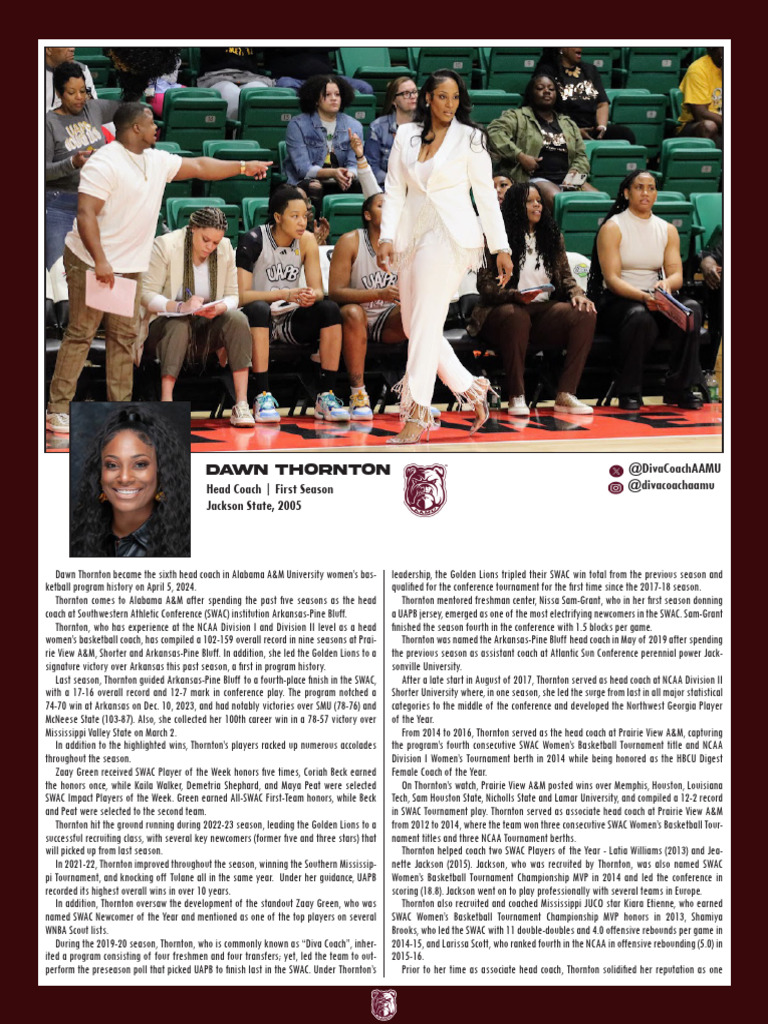 Dawn Thornton fact sheet | PDF | Ncaa Football | Sports