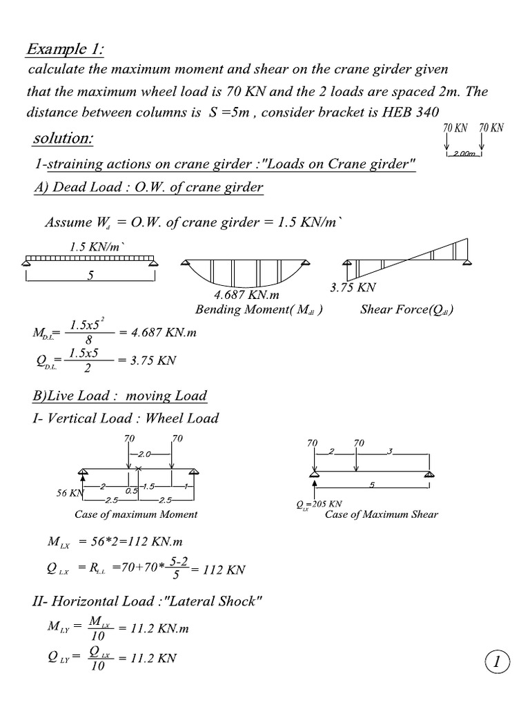 Solved Examples On Crane Track Girder | PDF