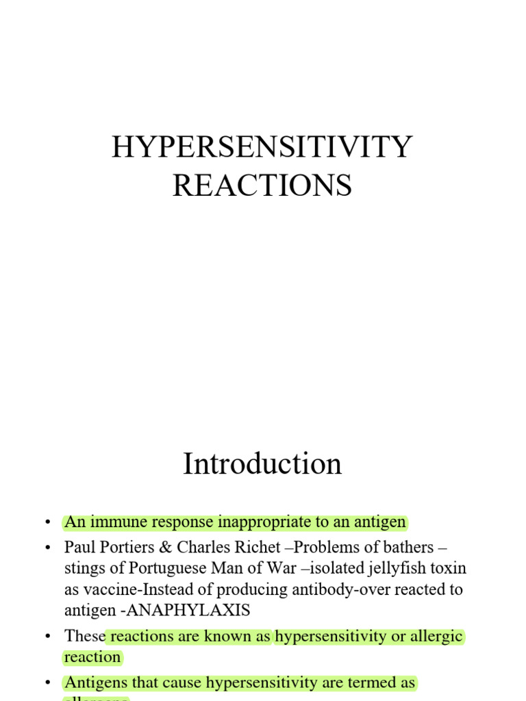 Lecture- Hypersensitivity | PDF | Allergy | Blood Type