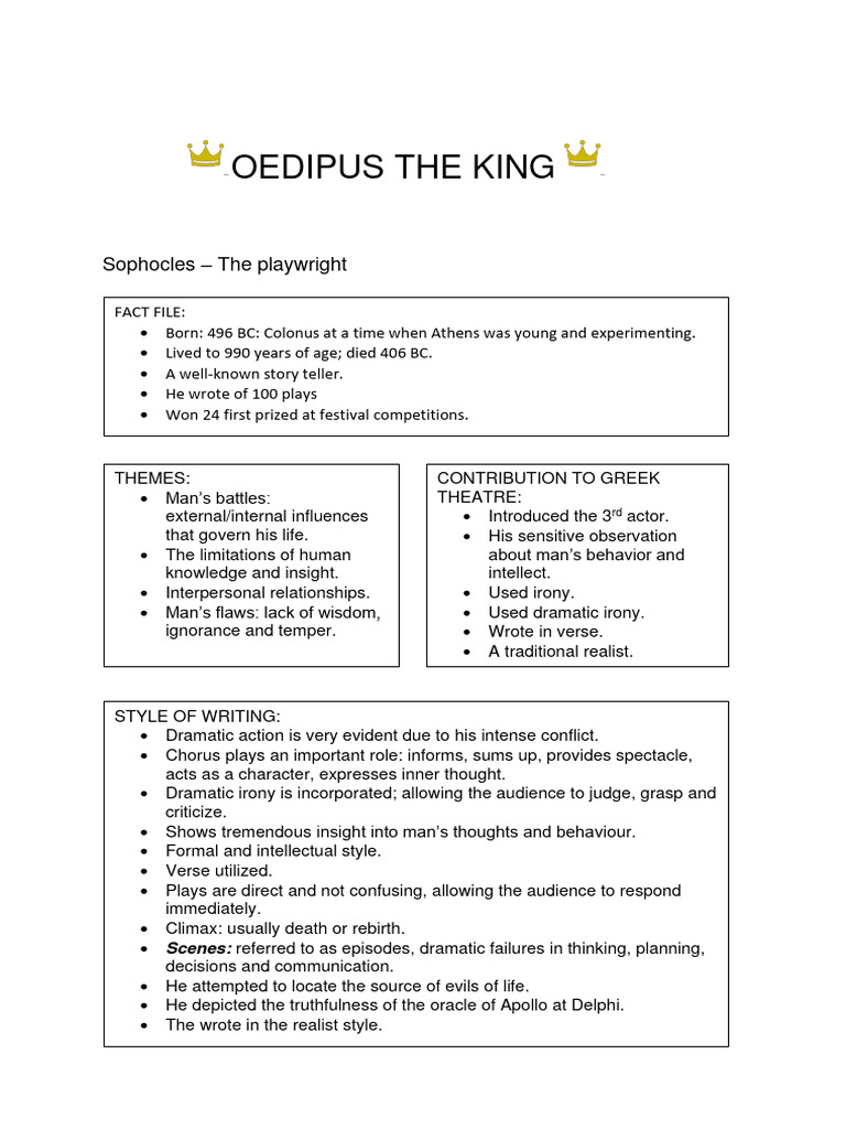 Oedipus Workbook | Download Free PDF | Oedipus