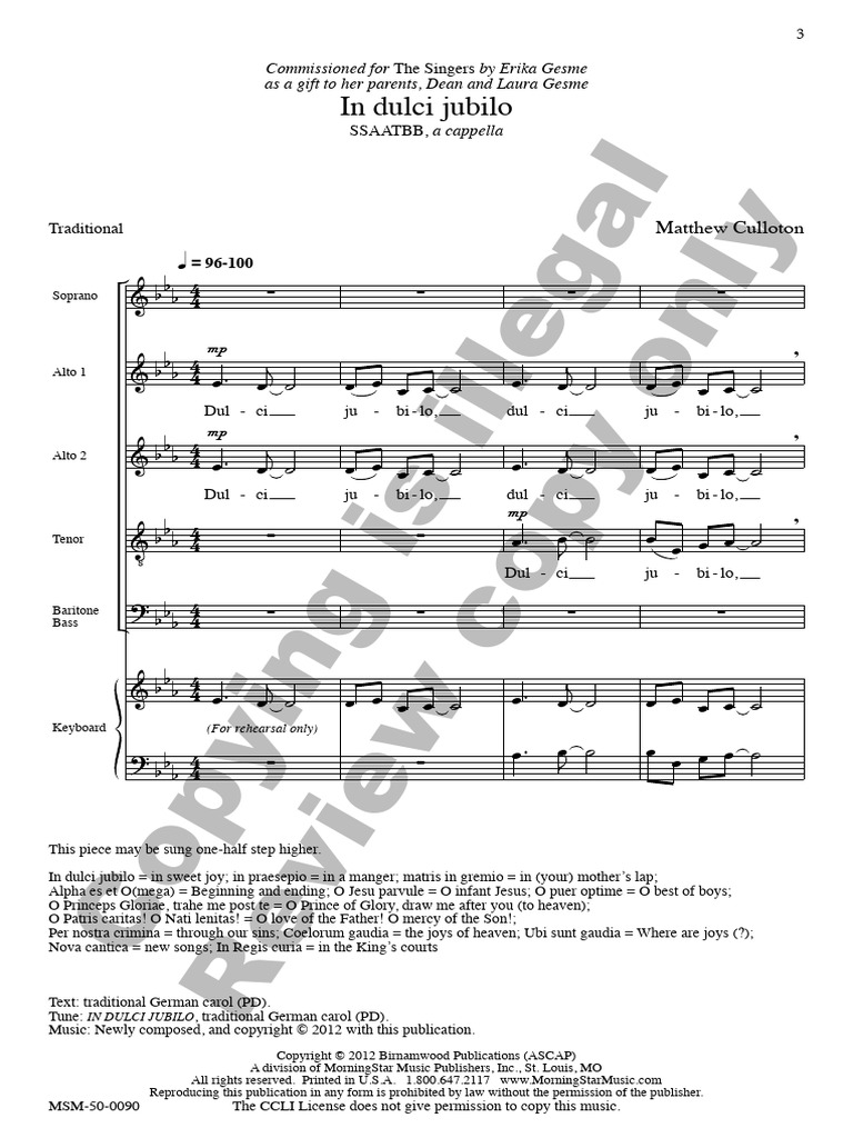 In Dulci Jubilo | PDF | Singing | Vocal Music