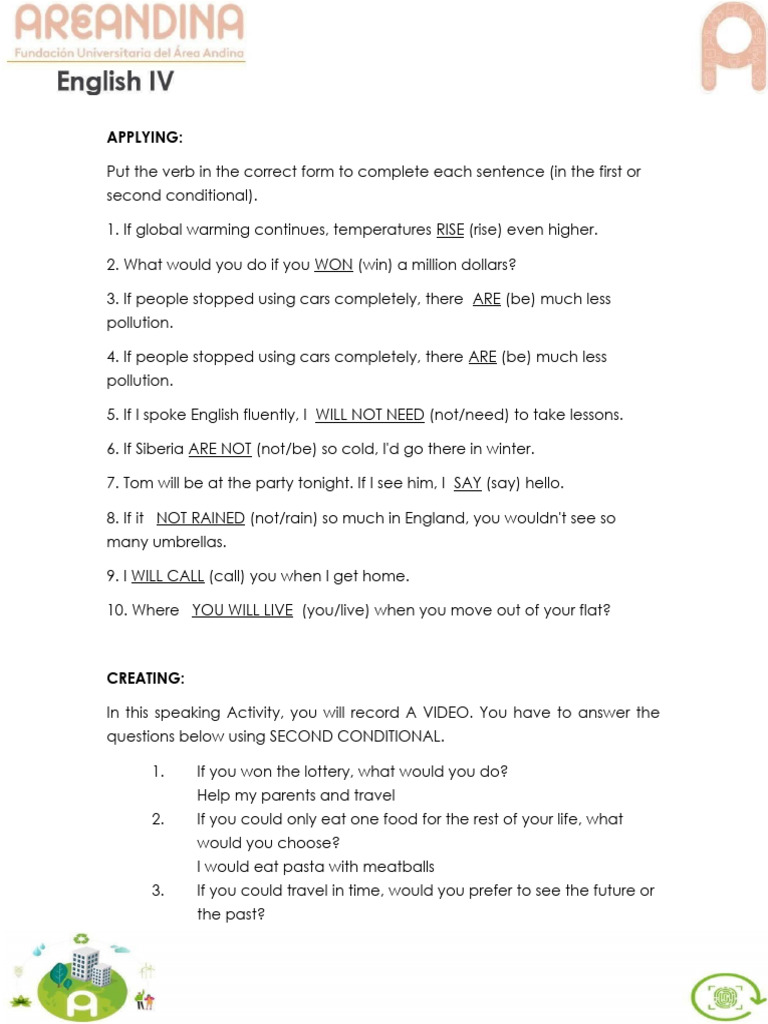 Conditional Sentences Practice Guide | PDF | Cooking, Food & Wine ...