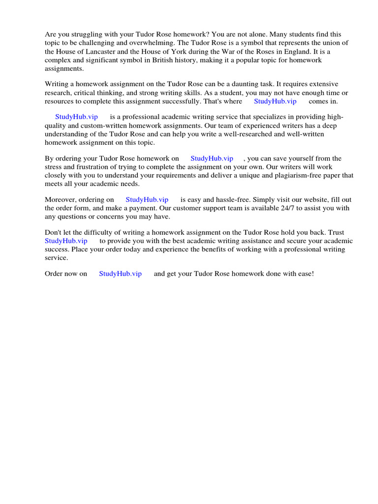 Tudor Rose Homework | Download Free PDF | House Of Tudor