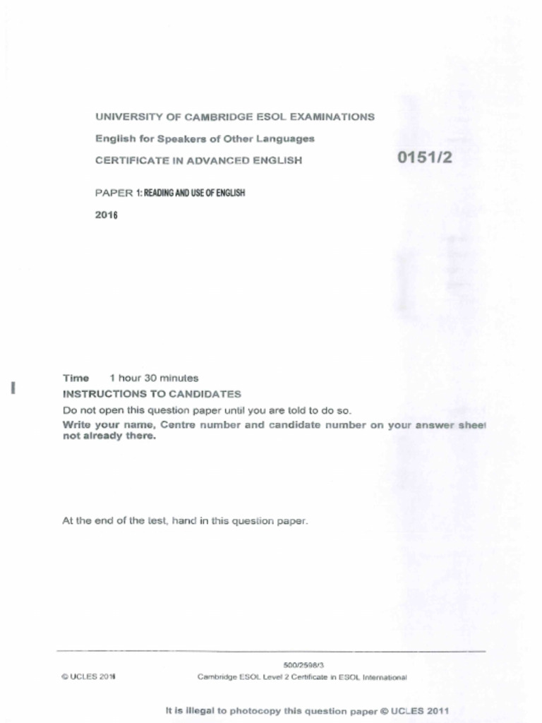 Cambridge Advanced 2 Reading and Use of English 8 MOCK EXAM | PDF