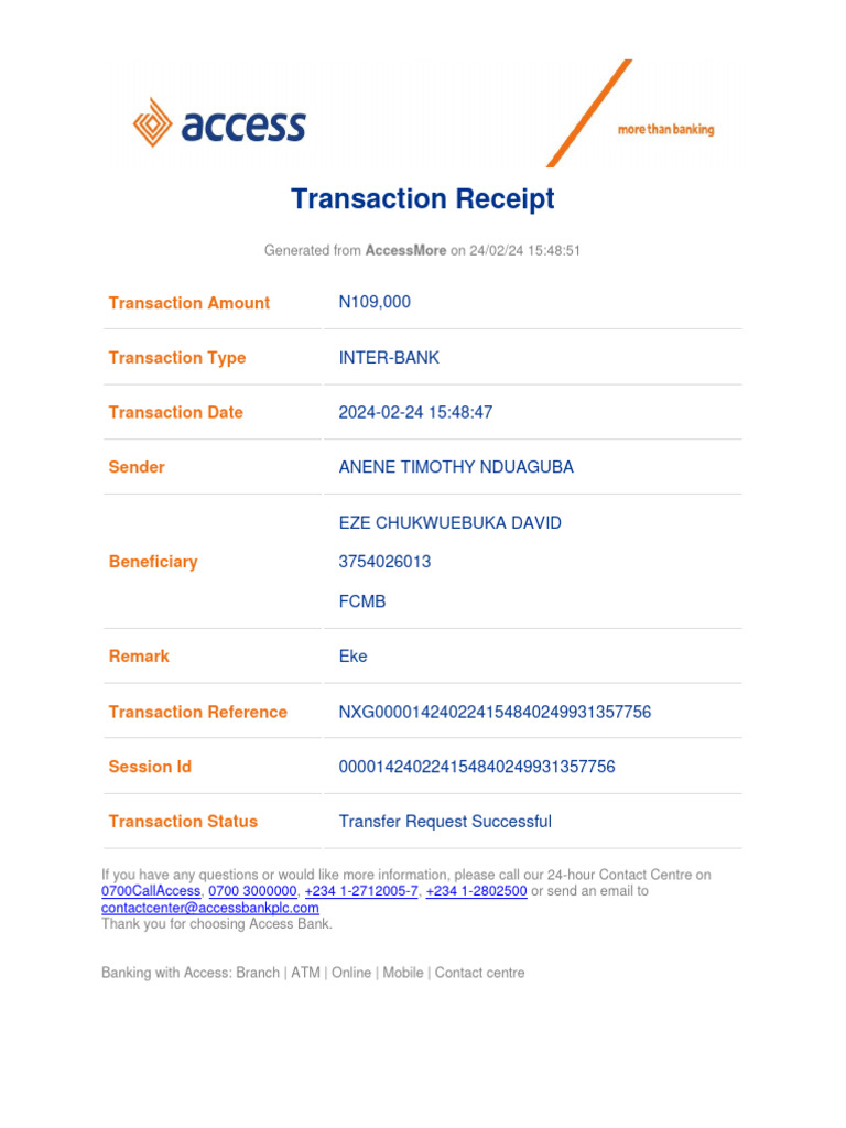 Successful Inter-Bank Transfer Receipt | PDF | Finance & Money Management