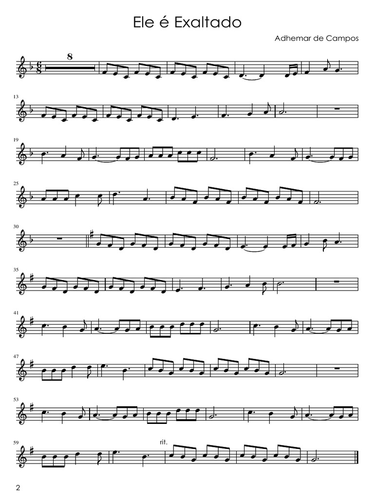 Ele É Exaltado - Partitura | PDF