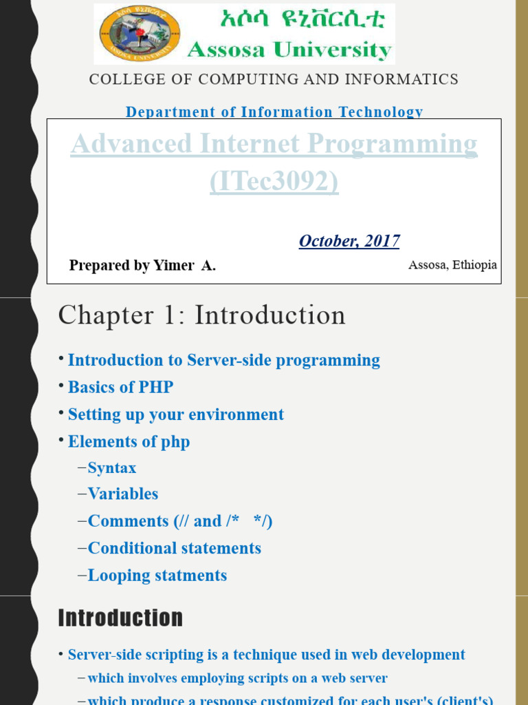 ADIP Chapter 1 | Download Free PDF | Php | World Wide Web