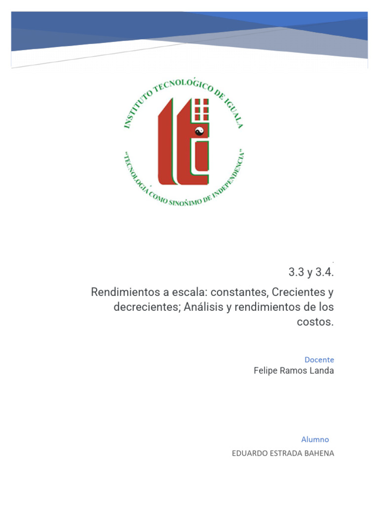 Rendimientos A Escala Constantes Crecientes Y Decrecientes Análisis