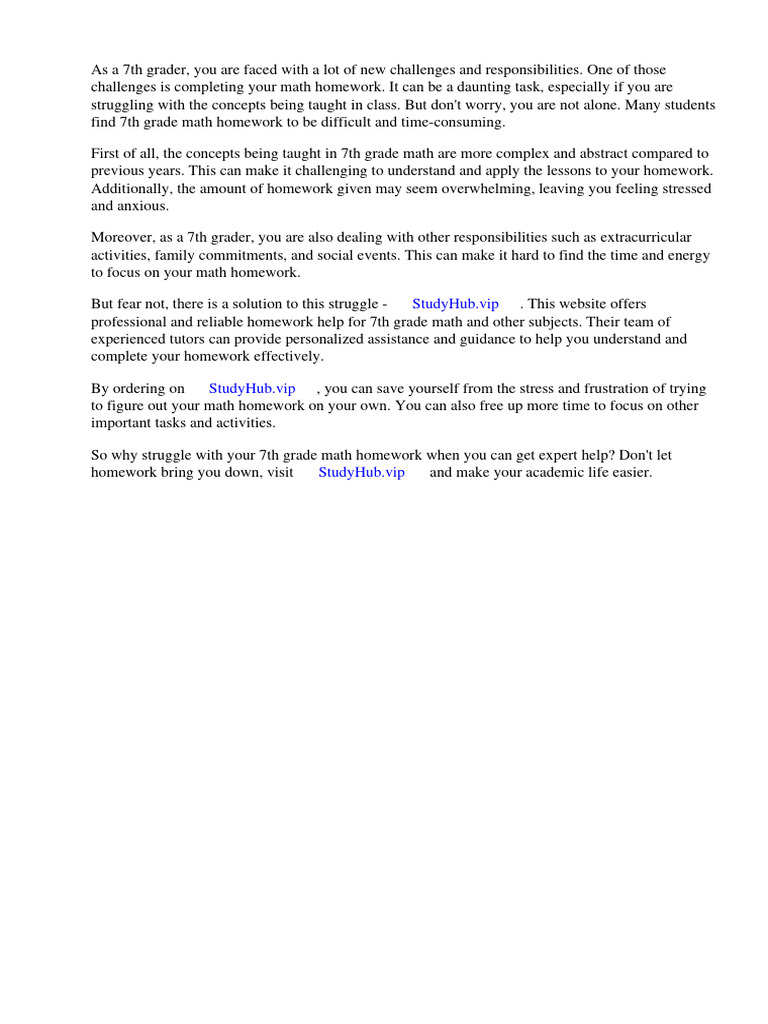 Homework For 7th Grade Math | PDF | Worksheet | Mathematics