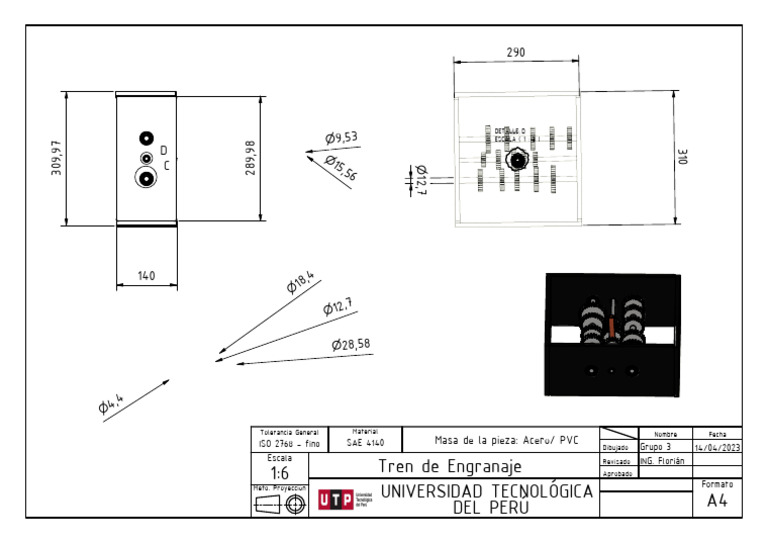 Plano Tren Engranaje FINAL | PDF