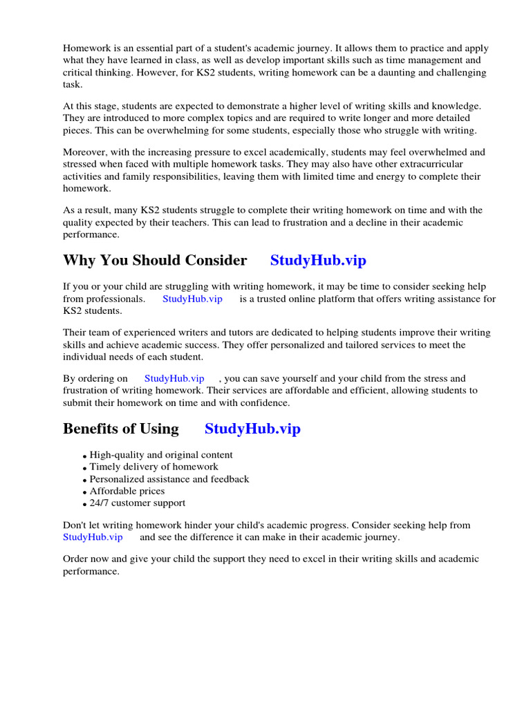 Writing Homework Tasks Ks2 | PDF | Homework | Lesson Plan