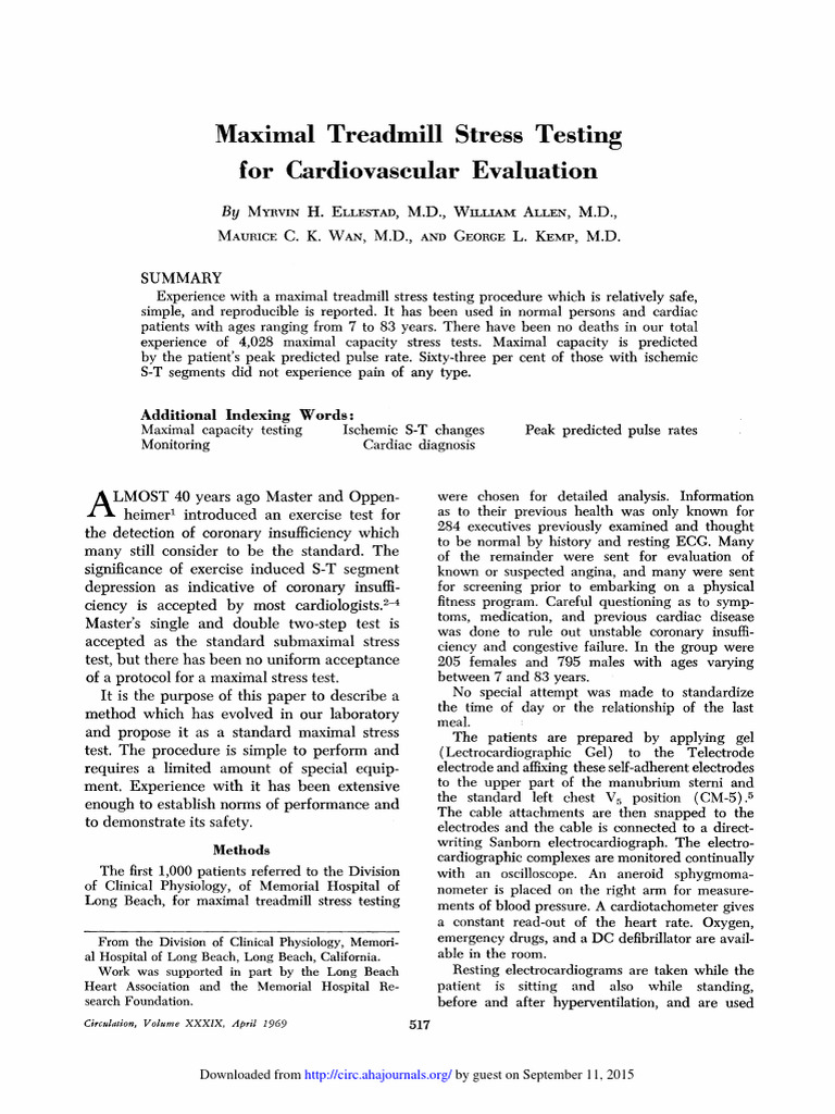 Circulation 1969 ELLESTAD 517 22 | PDF | Medicine | Diseases And Disorders