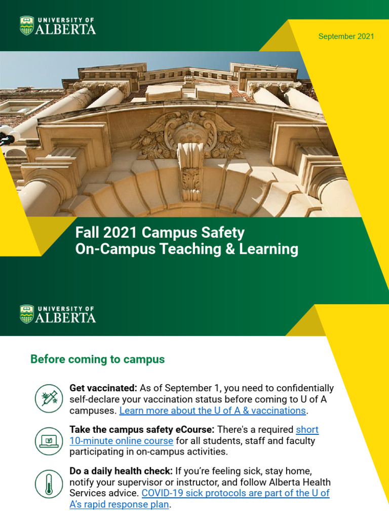 Campus Safety On-Campus Teaching Learning - Fall 2021 | PDF ...