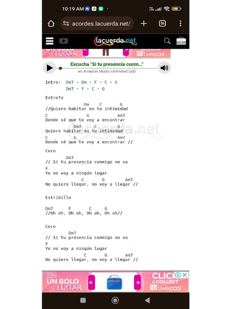 Acordes Si Tu Presencia Con Migo No Va I | PDF