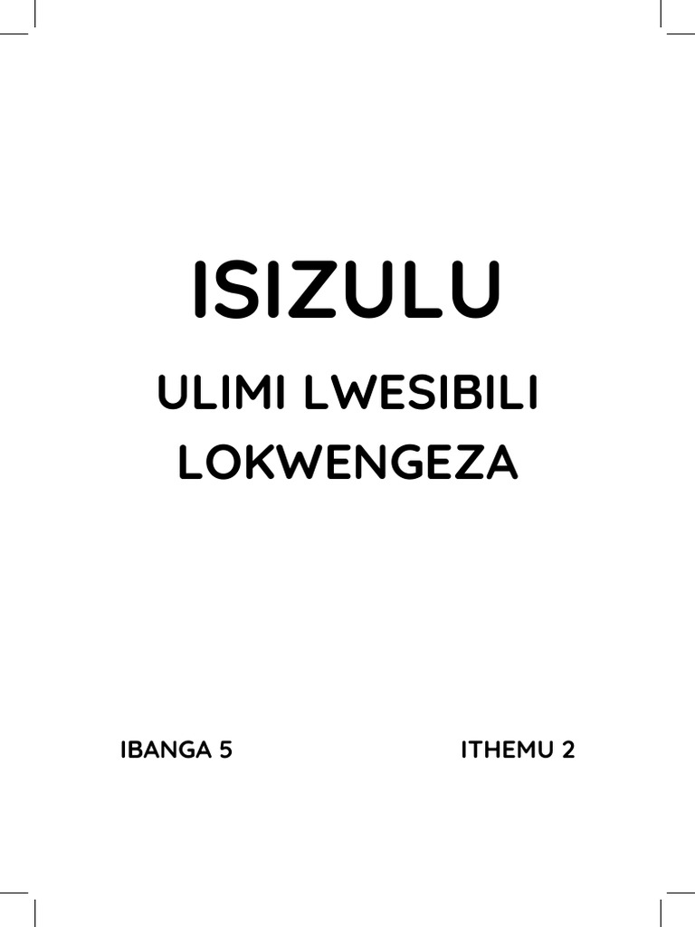 Iial Second Additional Languageâ Grade 5 Term 2 Lesson Plans Isizulu | PDF