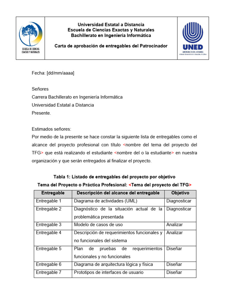 TFG-Plantilla-886-Aprobación de Entregables Patrocinador | PDF | Informática