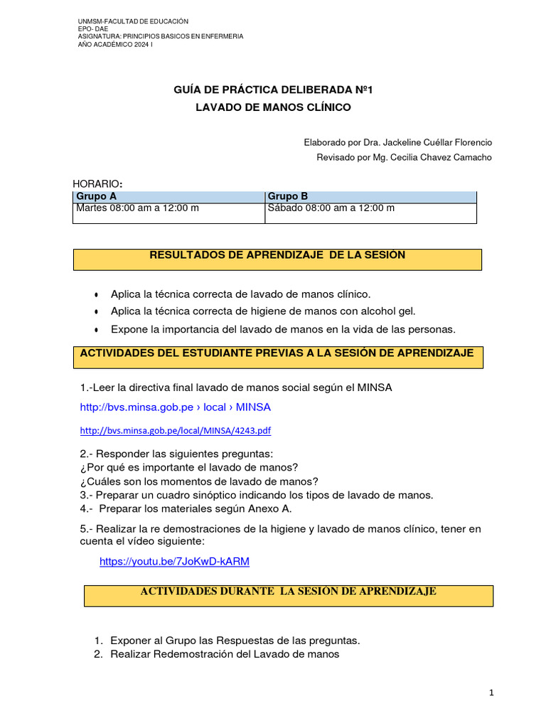 2024 Guia de Practica N°1 y N°2 Pbe | PDF | Mano | Guante