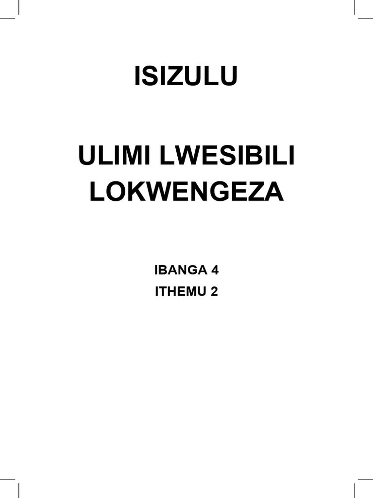 Iial Second Additional Languageâ Grade 4 Term 2lesson Plans Isizulu | PDF