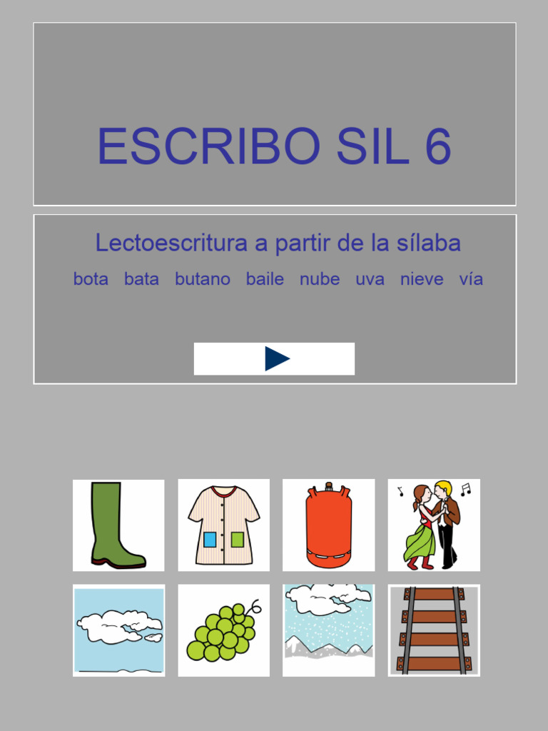 Escribo Sílabas 6 (Vocales, B, V) | PDF