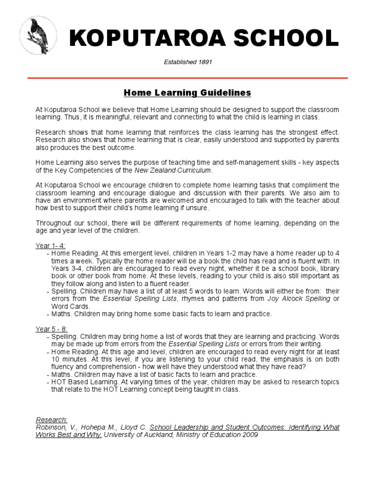 Home Learning Guidelines | PDF | Reading (Process) | Reading Comprehension
