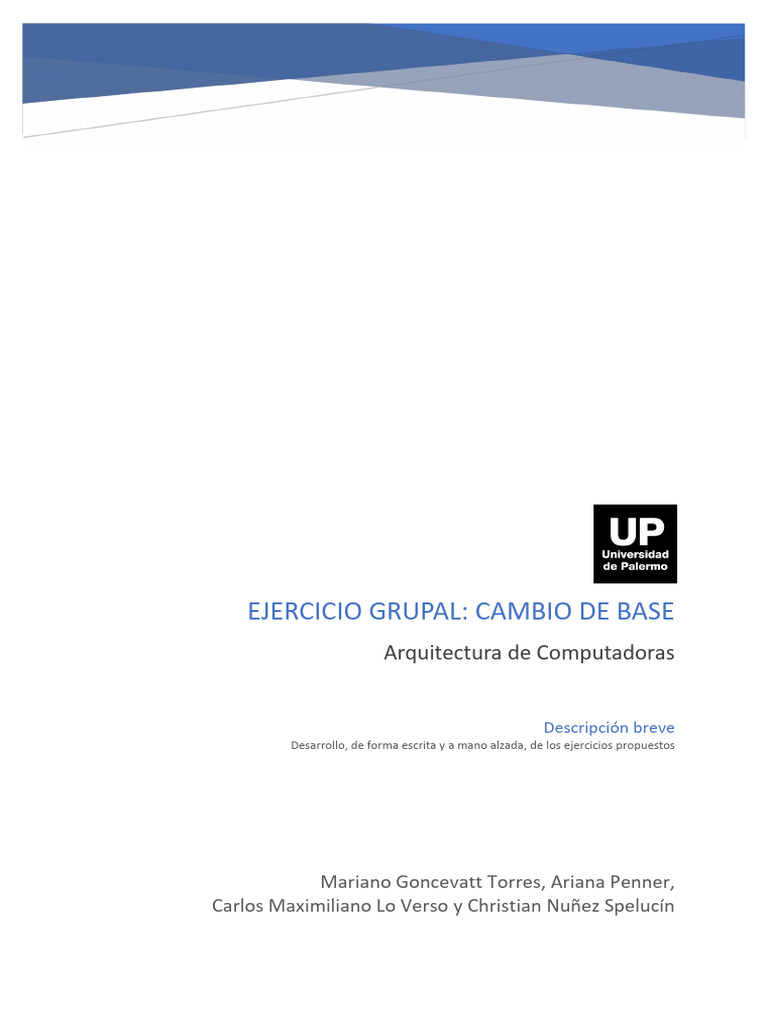 Ejercicio Grupal 1 Cambio de Base-1 | PDF