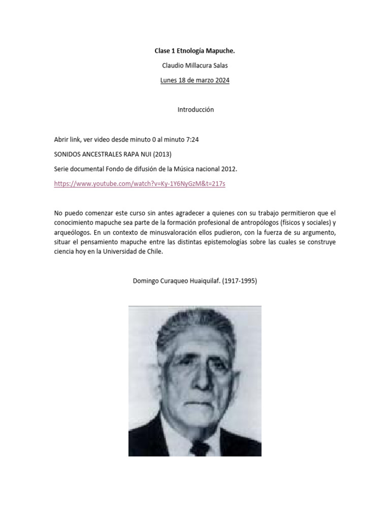 Guia - N - 1 Mapuche | PDF | Antropología | Chile