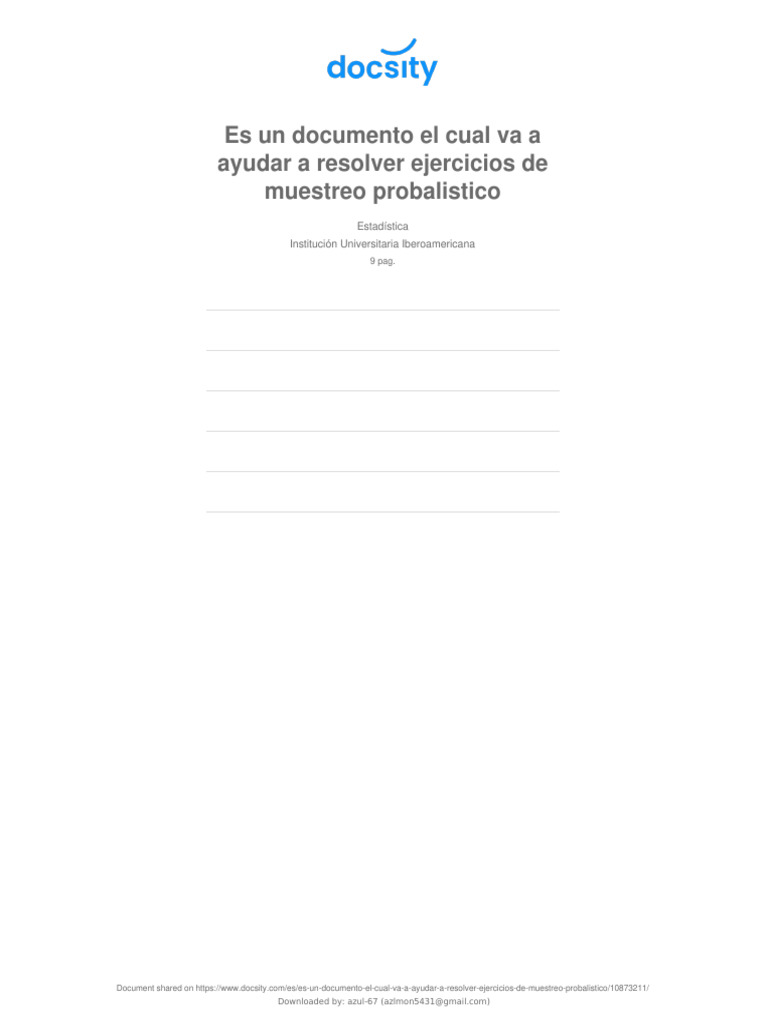 docsity-es-un-documento-el-cual-va-a-ayudar-a-resolver-ejercicios-de-muestreo-probalistico | PDF ...