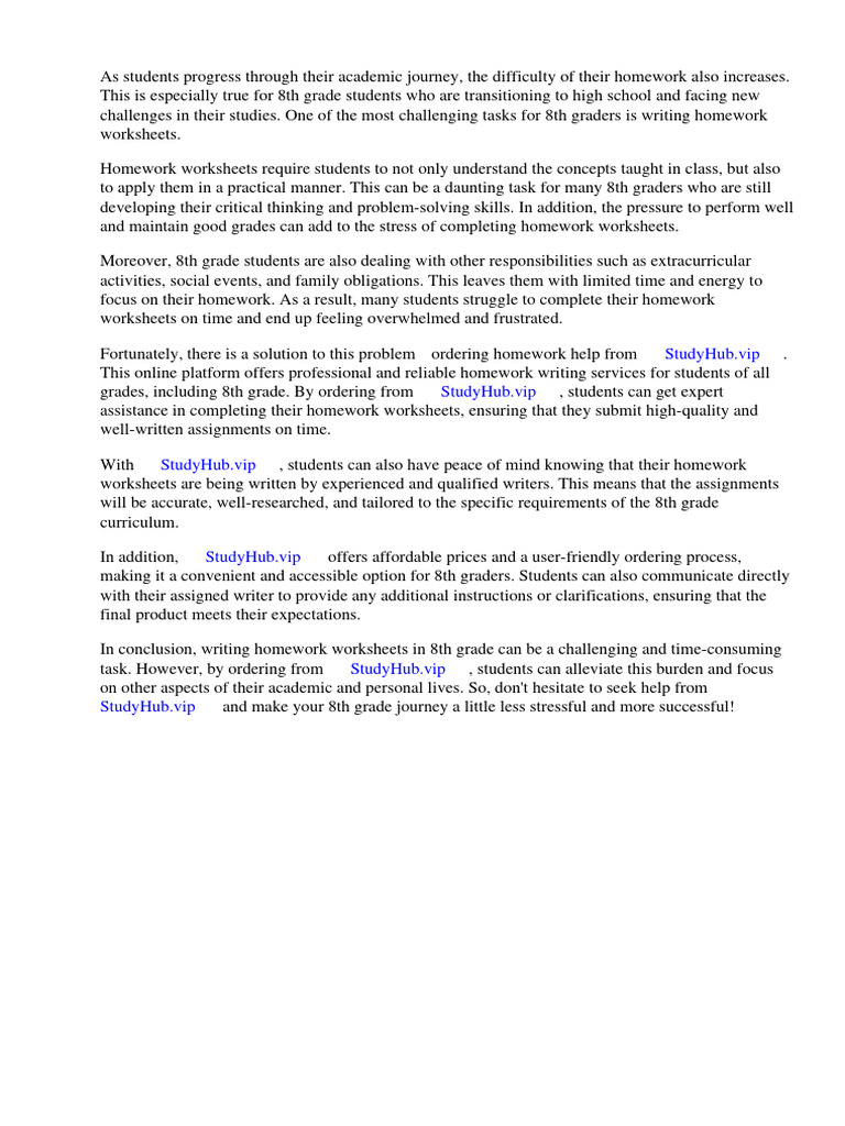 Homework Worksheets 8th Grade | PDF | Mathematics | Worksheet